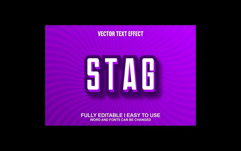 Stag Fully Editable Vector 3D Text Effect - TemplateMonster