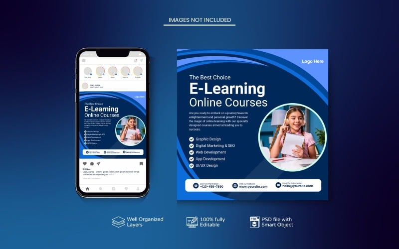 Editable PSD Template for Online Course Promotion