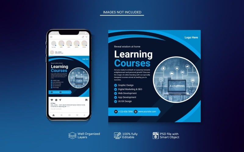 Online Course Social Media Template #452625 - TemplateMonster