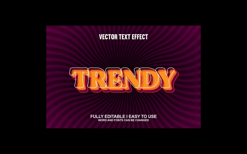 Trendy Fully Editable Vector 3D Text Effect - TemplateMonster