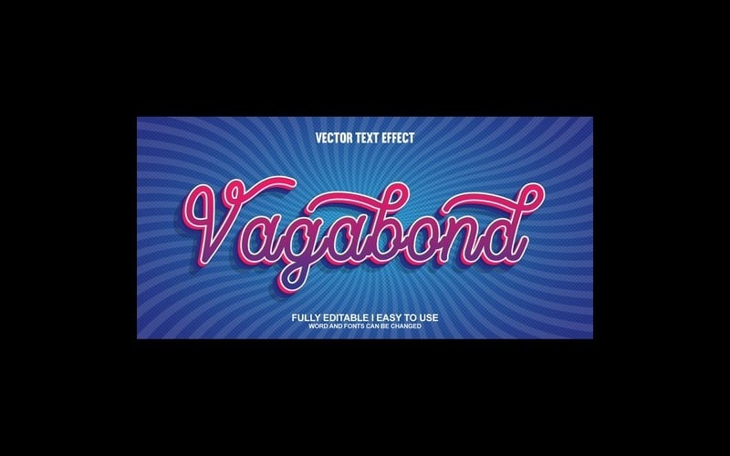 Vagabond Fully Editable Vector 3D Text Effect