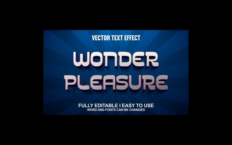 Wonder Pleasure Fully Editable Vector 3D Text Effect