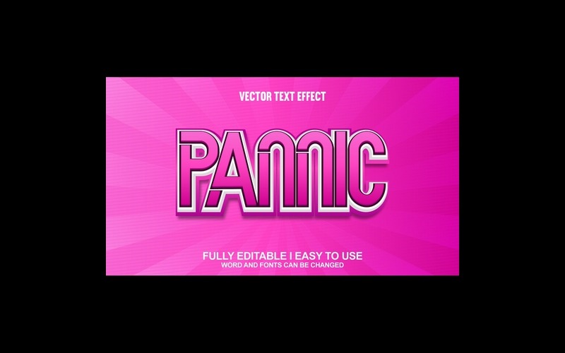 Pannic Fully Editable Vector 3D Text Effect - TemplateMonster
