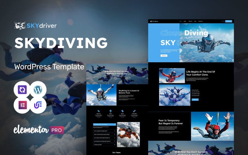 Skydriver - Skydiving And Parachuting Experience WordPress Elementor Theme