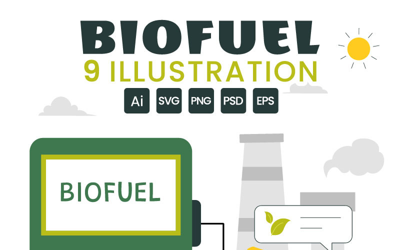 9 Biofuel Life Cycle Illustration #458181 - TemplateMonster