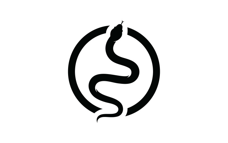 Modèle vectoriel d'icône de logo de serpent V7