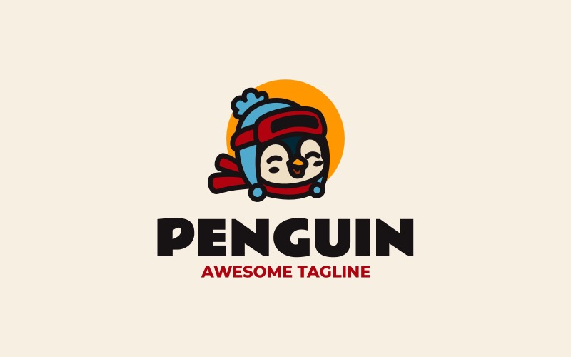 Logotipo simples do mascote do pinguim 7 - TemplateMonster