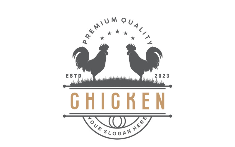 Logo de poulet Restaurant de poulet rôti Ferme V8