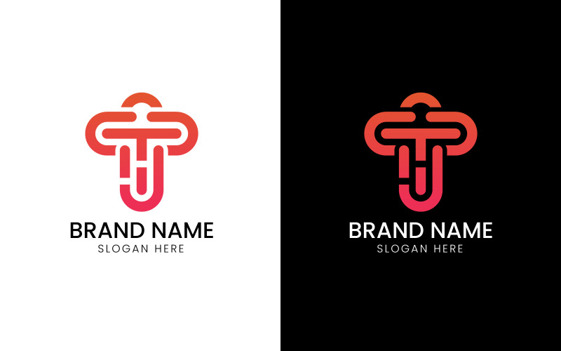 Logotipo empresarial de la línea de la letra T