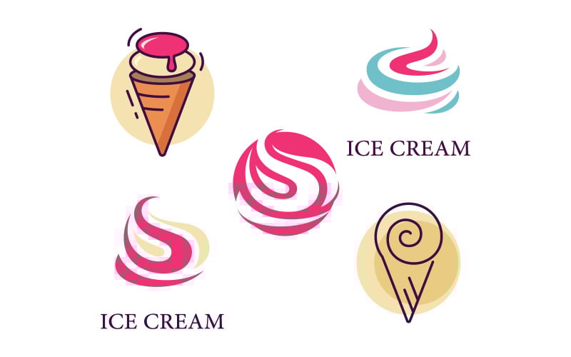 Ice Cream logo vector frozen ice cupcake 11