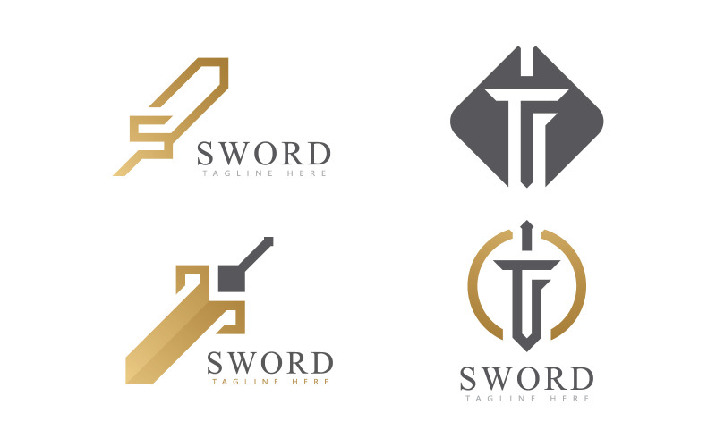 Modèle vectoriel d'icône de logo d'épée 13