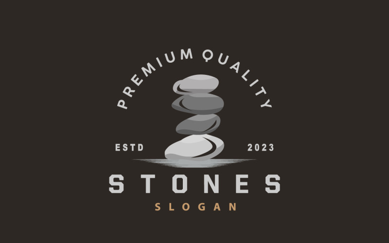 Logo en pierre, design élégant et premium, vecteur V6