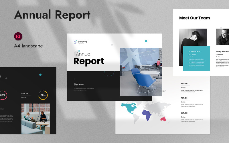 Annual Report Landscape Brochure Template - TemplateMonster