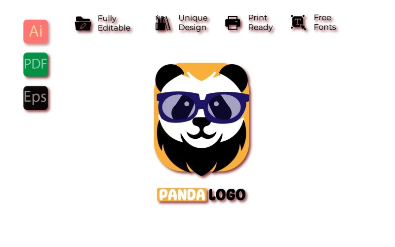 Impresionante plantilla de logotipo de panda