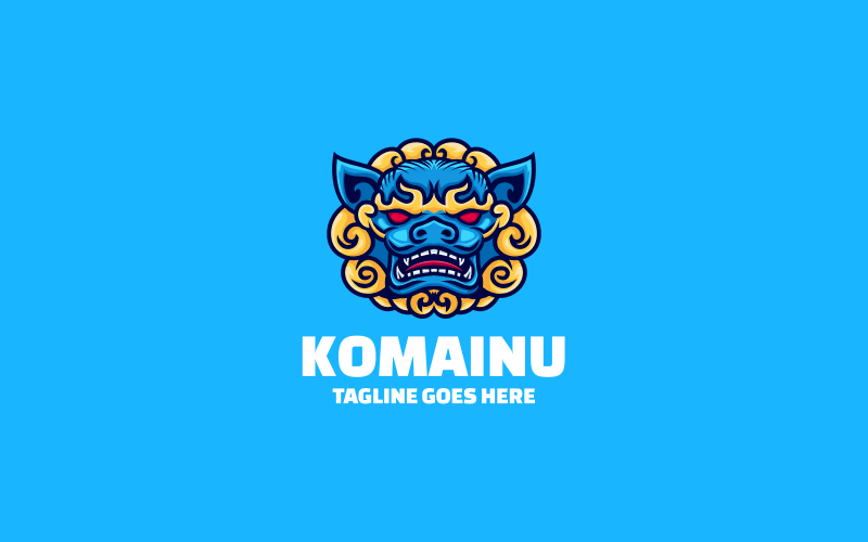 Komainu Mascot Cartoon Logo 1 #462446 - TemplateMonster
