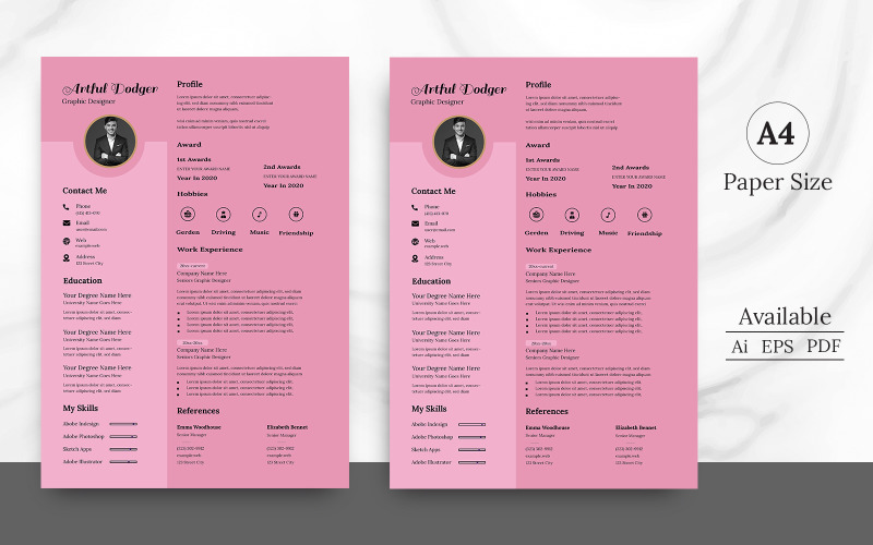 Multiple Resume Template Design #462488 - TemplateMonster