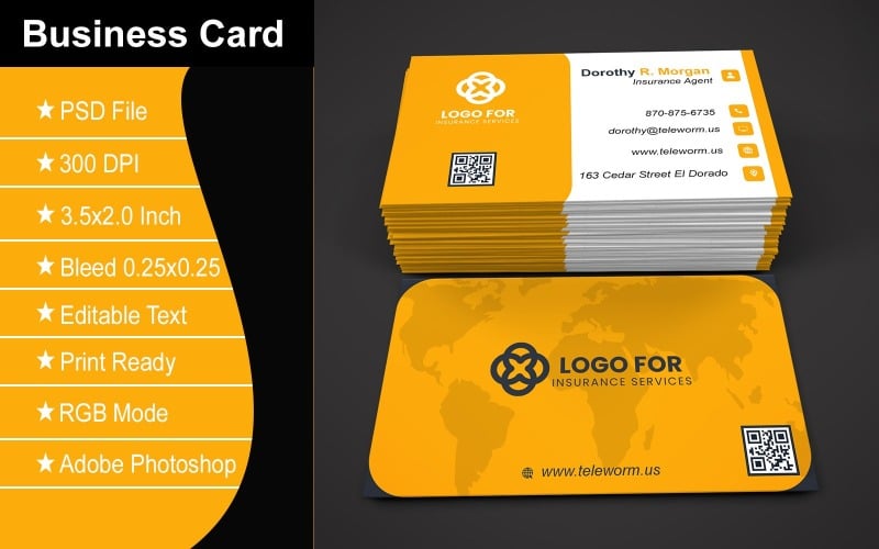 Business Card Template - E-card Template with Customizable Designs - 737