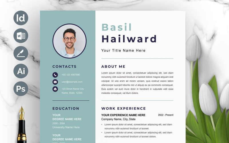 Modern Professional CV Design #463103 - TemplateMonster