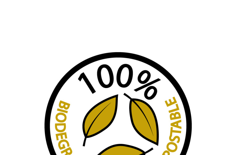 Plastic free. 100 Biodegradable and compostable icon
