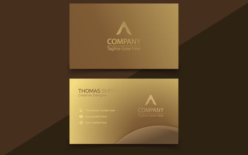 Elegant luxury design business card gradient template vector.