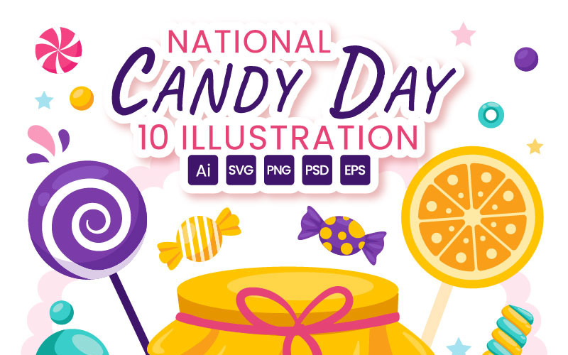 10 National Candy Day Illustration #463296 - TemplateMonster