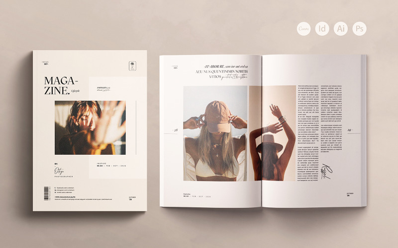 Modèle de magazine de style de vie - Canva - TemplateMonster