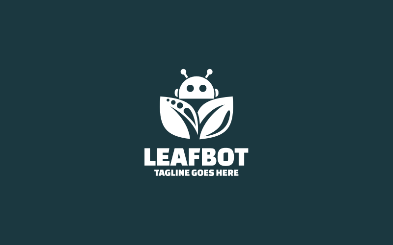 Leafbot Simple Mascot Logo #464619 - TemplateMonster
