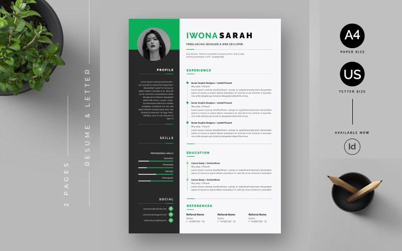 Green Resume & Cover Letter Template - TemplateMonster