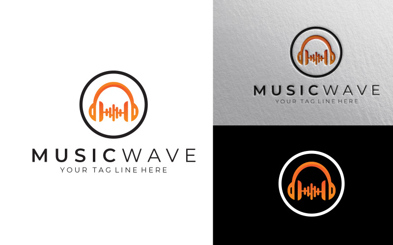 Music Wave Logo Design Template #464782 - TemplateMonster