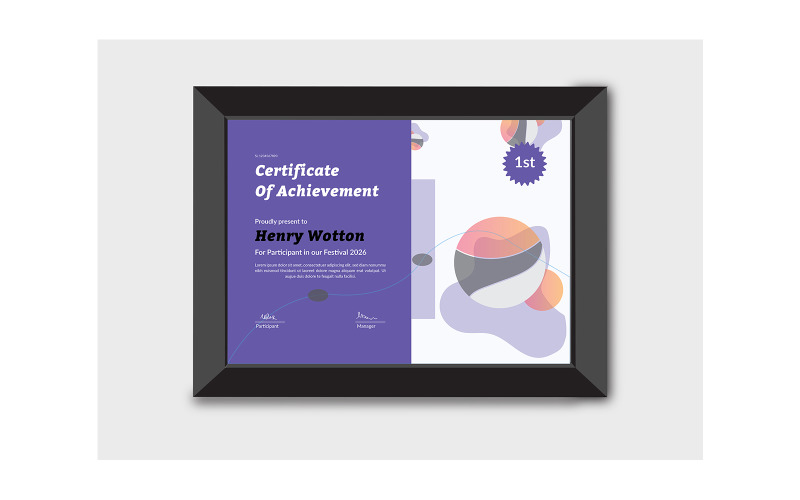 Landscape Colorful Certificate Design - TemplateMonster