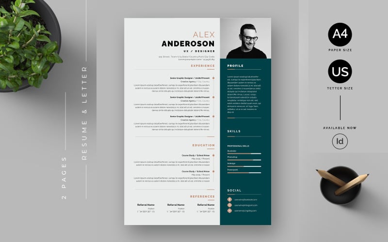 Resume & Cover Letter Template layout - TemplateMonster