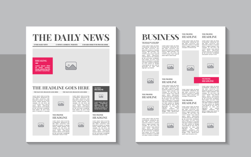 La conception de la mise en page des actualités quotidiennes, le modèle ...