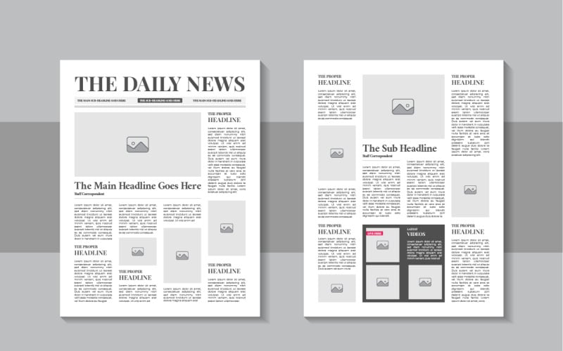 The daily news layout design, newspaper template or vintage newspaper ...