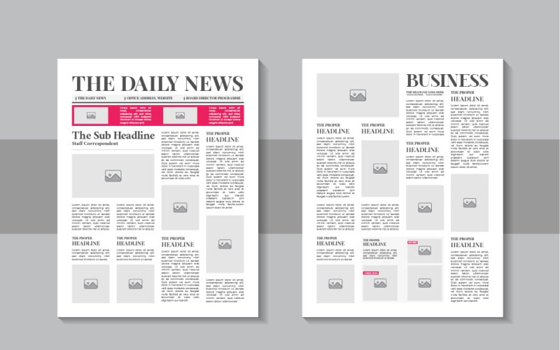 The daily news layout design, newspaper template or vintage newspaper ...