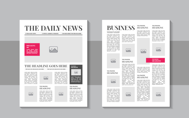 The daily news layout design, newspaper template or vintage newspaper ...
