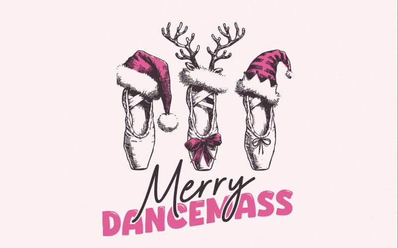 Merry Dancemas PNG, Christmas Ballet, Festive Ballet PNG, Christmas ...