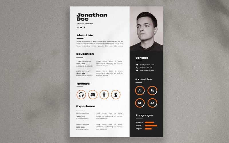 Graphic Designer Resume Template 02 #465329 - TemplateMonster