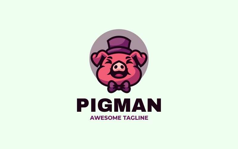 Pigman-Maskottchen-Cartoon-Logo #465421 - TemplateMonster