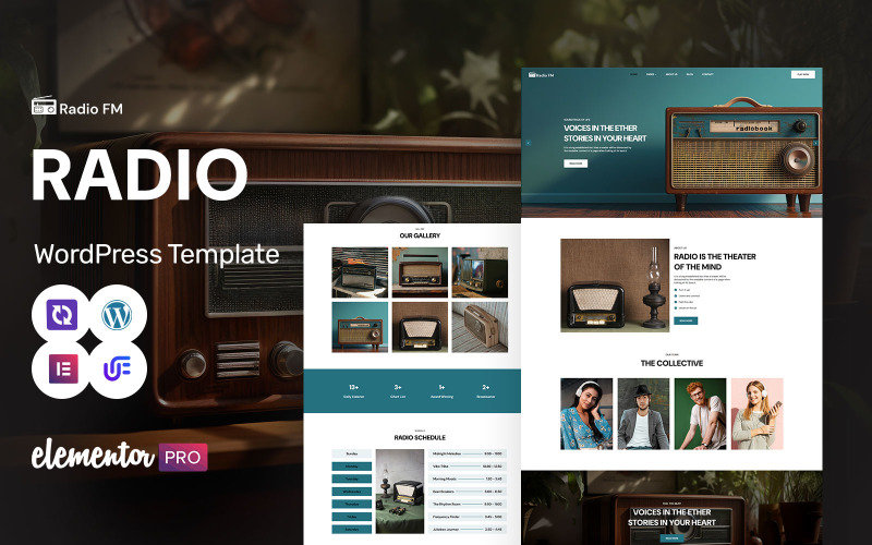 Radio FM: tema Elementor de WordPress para programación de programas y radio moderna