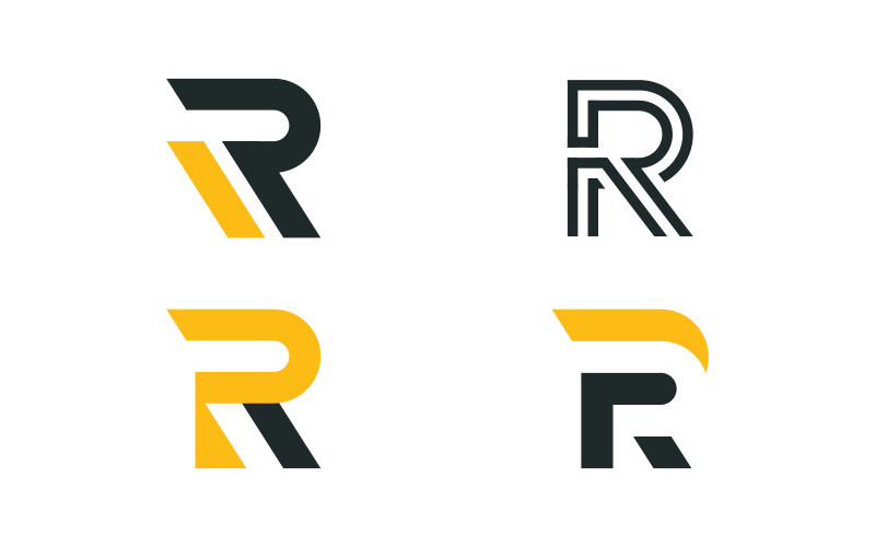 Modèle vectoriel de logo avec initiales de la lettre R v13
