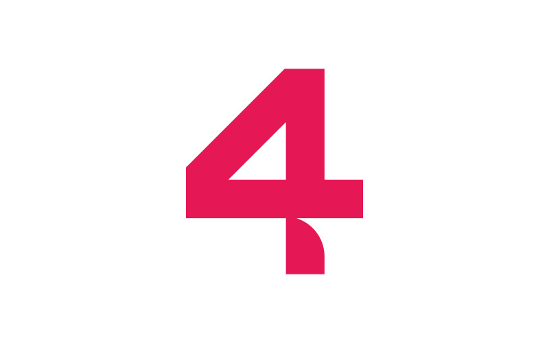 Number 4 simple logo icon design template elements 11