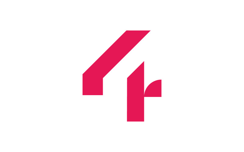 Number 4 simple logo icon design template elements 9