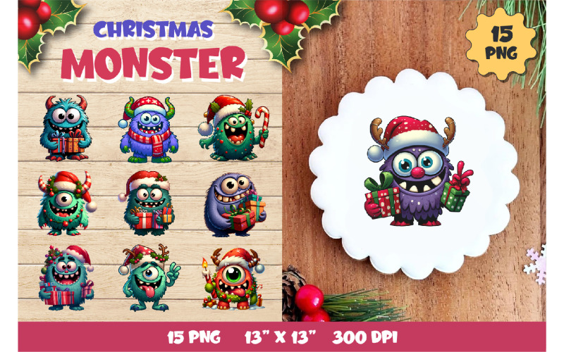 Christmas Monsters. Tshirt, PNG. #467007 - TemplateMonster