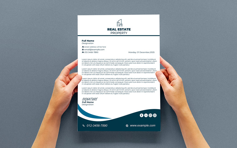 Premium Quality Letterhead Template for Corporate and Business Use