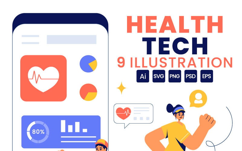 9 Health Tech Devices Illustration #467132 - TemplateMonster