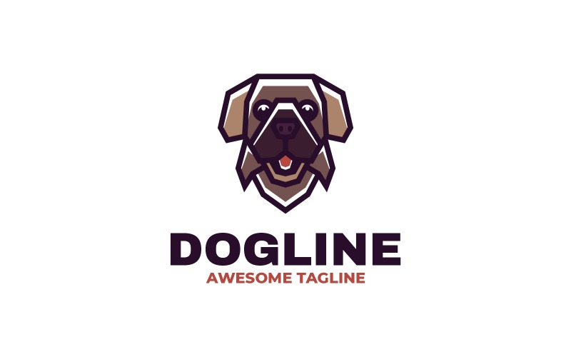 Logotipo de mascote simples Dogline #467365 - TemplateMonster