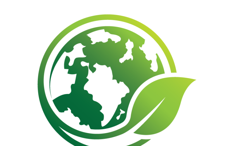 Modèle de logo de la Terre et des Feuilles - TemplateMonster