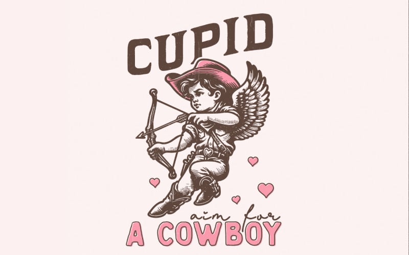 Cupid Aim for a Cowboy PNG, Digital Download, Western Valentine PNG ...