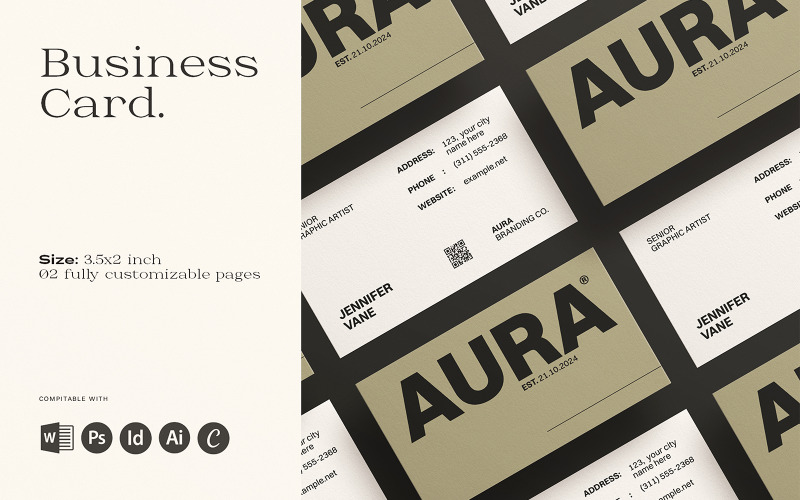 Plantilla de diseño de tarjeta de presentación minimalista CANVA