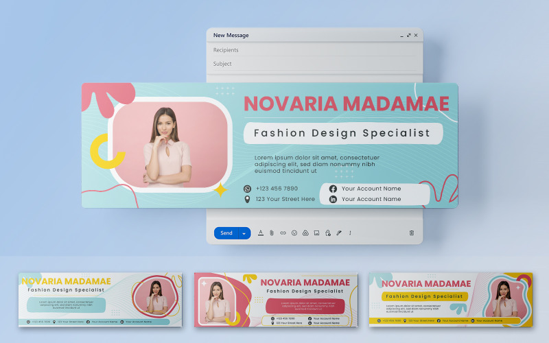 Modern Playful Email Signature #468006 - TemplateMonster